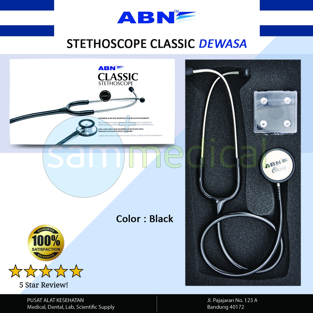 ABN Classic Steth Dewasa - Black SS-021-BK (E-cat) | sam medical